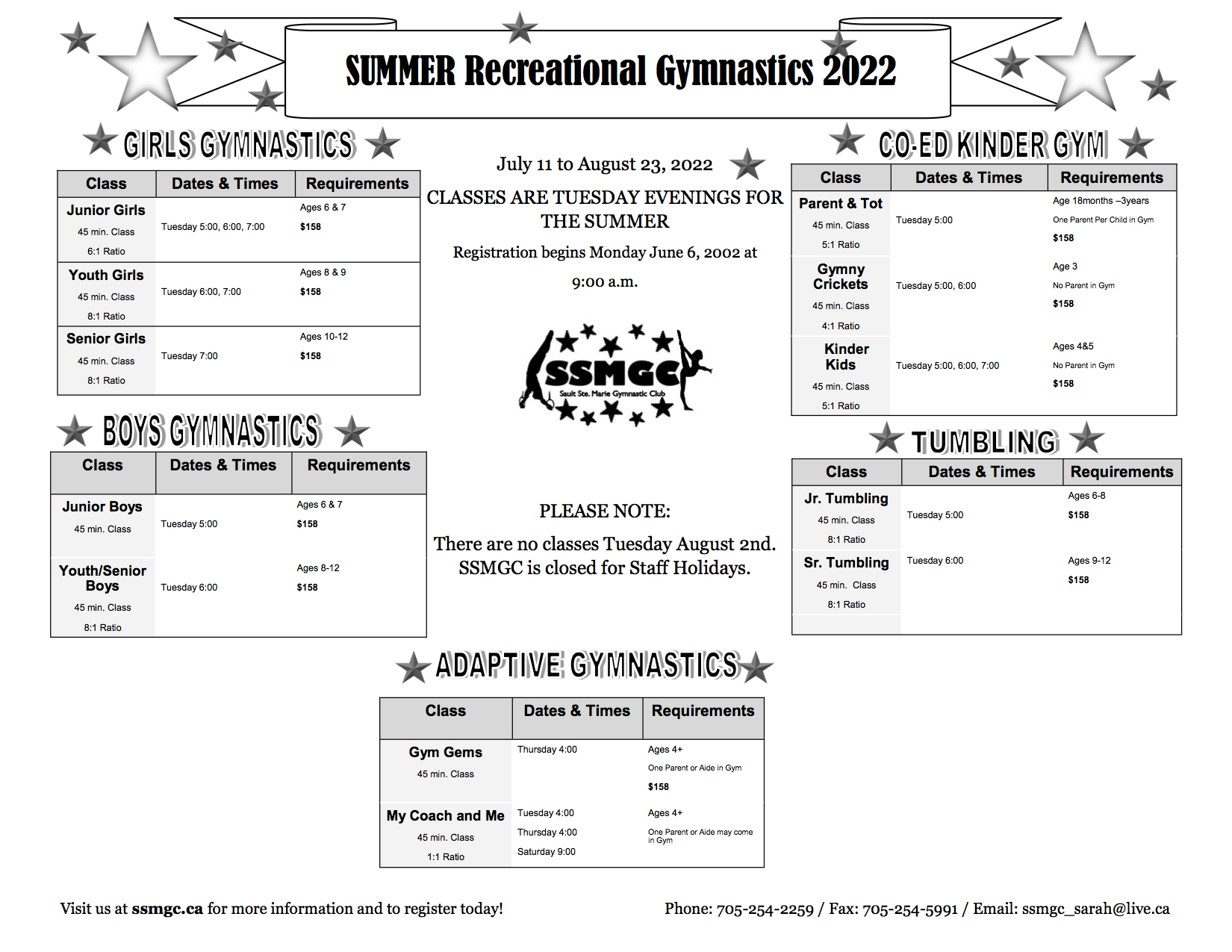 SUMMER-RECREATIONAL-FLYER-2022 | SSMGC